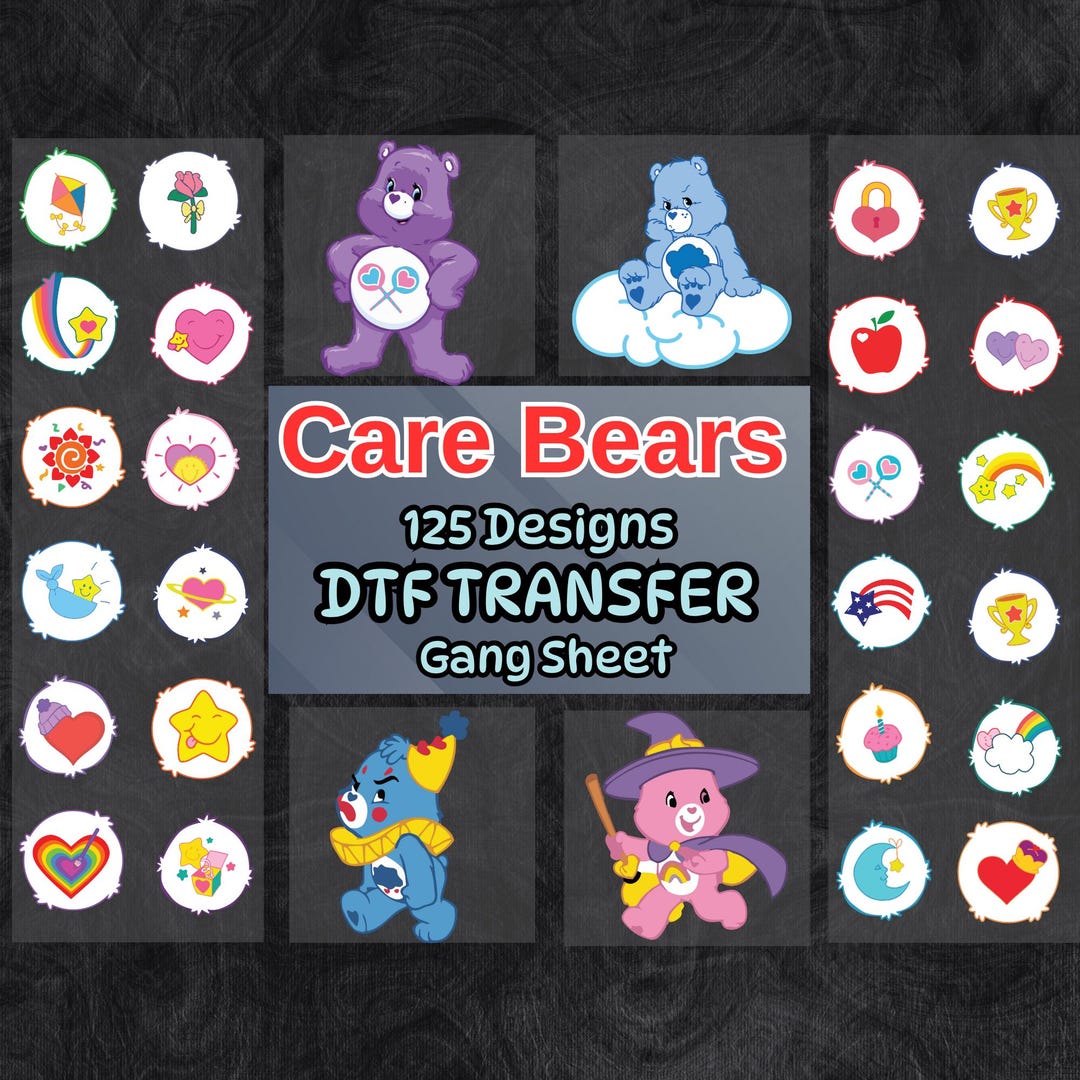 Dtf, Care Bears Dtf Transfers, Vintage Graphic Tee, Cute Bear Shirt ...