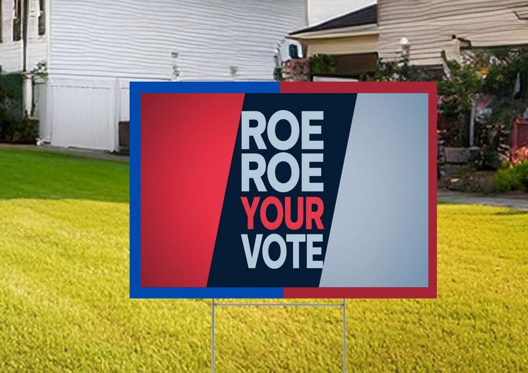Roe Roe Your Vote Kamala Harris Election Yard Sign, Harris Walz Yard ...
