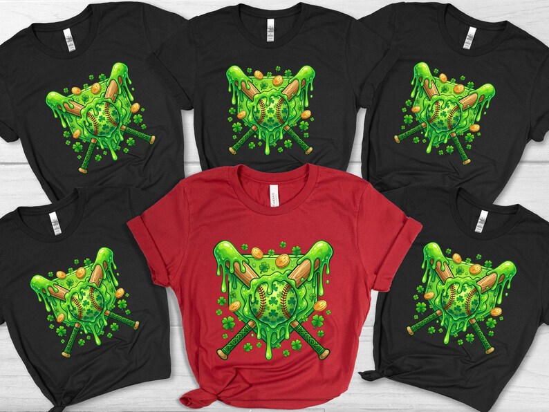 Lucky Baseball St Patrick's Day DTF Transfer - Green Gameday Clover ...