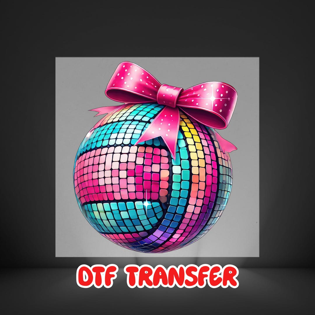 Disco Ball DTF Transfer, Rainbow Glitter Dance Shirt Iron On, Retro ...
