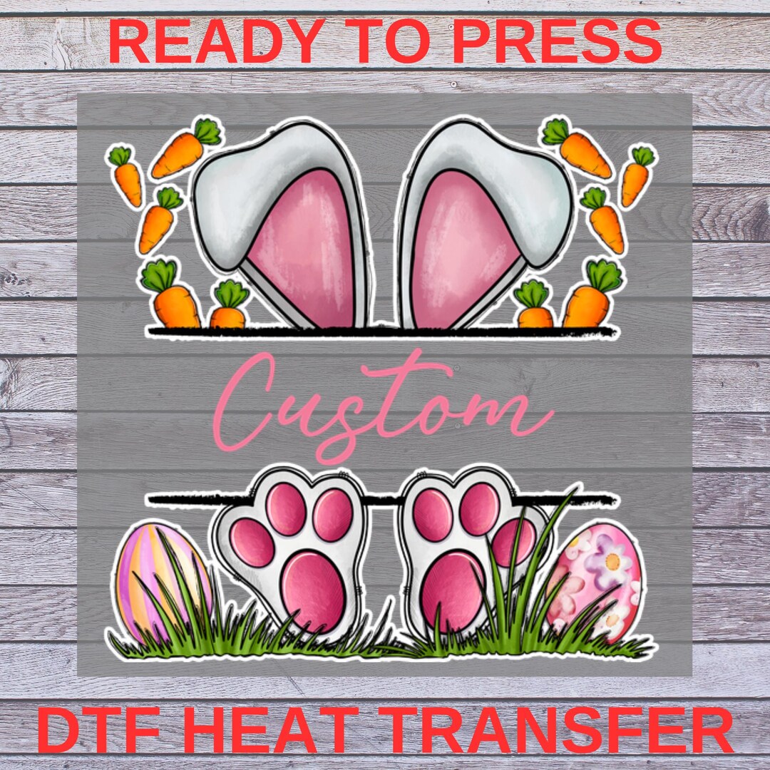 Custom Your Name Easter Bunny Dtf Transfer, Easter Day Dtf Transfer ...