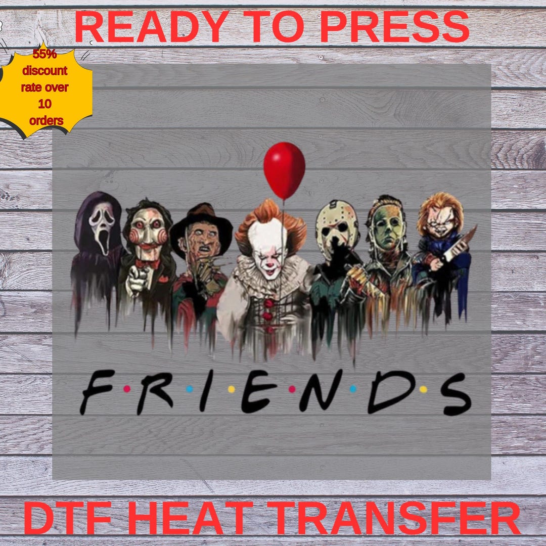 Horror Characters Friends Dtf Transfer, Halloween Horror Characters Tee ...