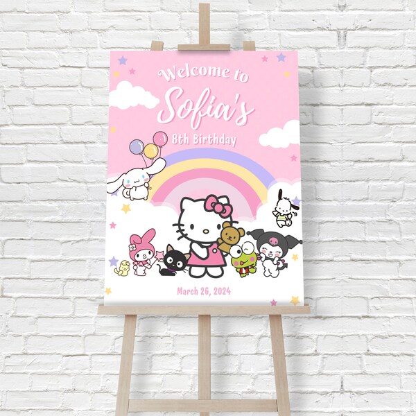 Hello kitty birthday decoration - Etsy