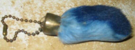 Items similar to Vintage Blue Rabbit Foot Key Chain Retro Fun on Etsy