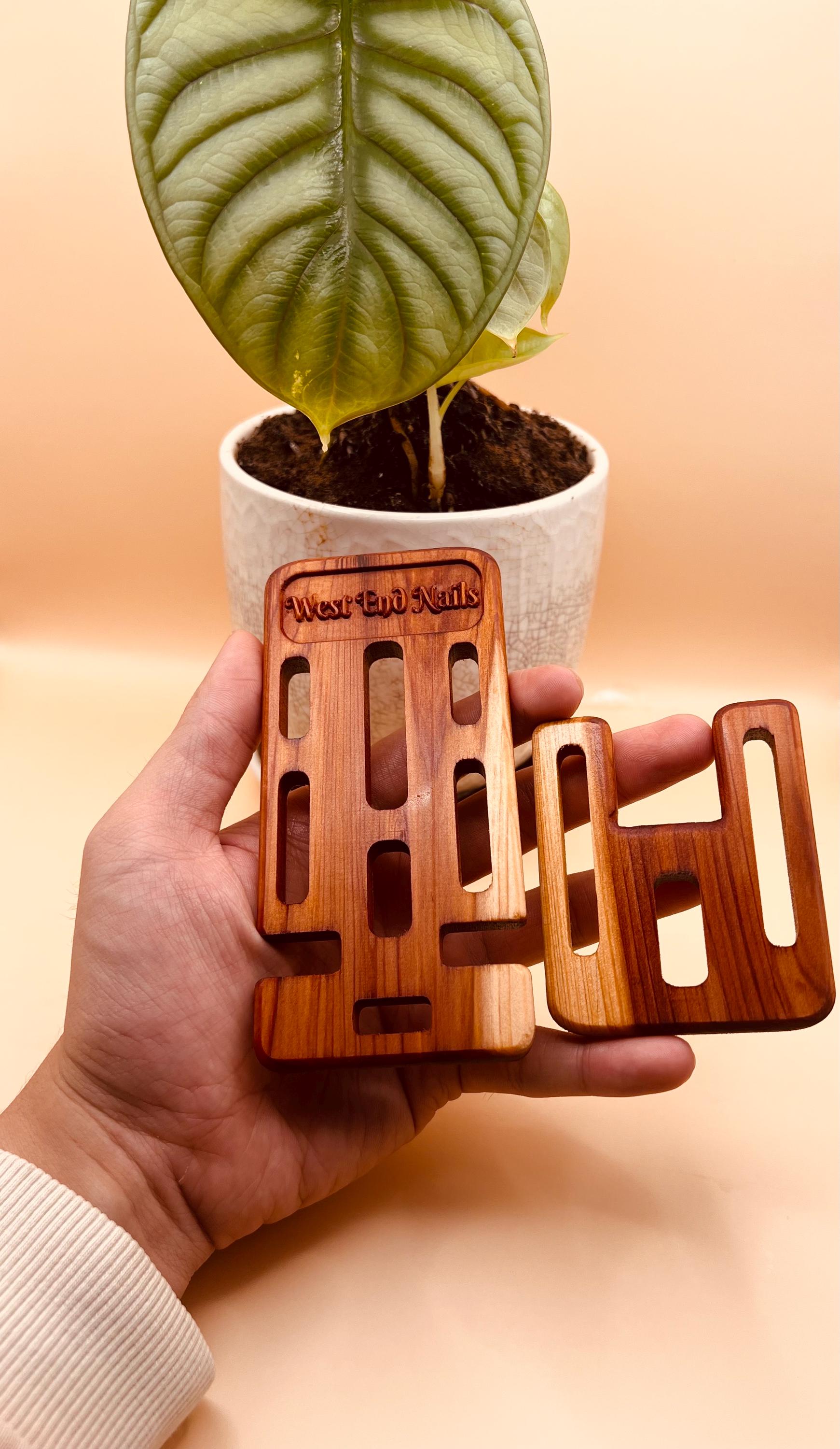 Handcrafted Solid Wood Phone Stand: Unique Desk Decor - Etsy