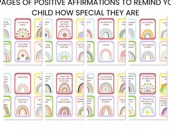 40 Children's Positive Affirmation Cards, Daily Affirmations for Kids ...