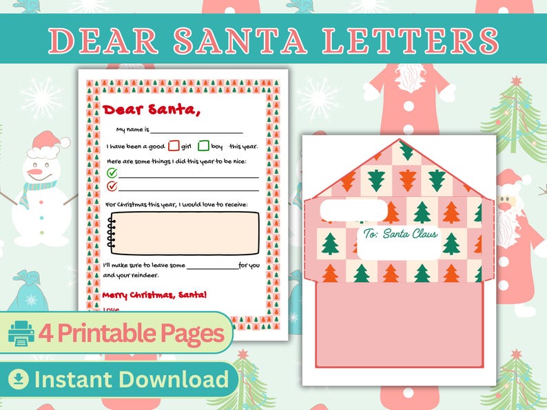 Santa Letter Package Template | Printable Christmas Letter | Kids ...