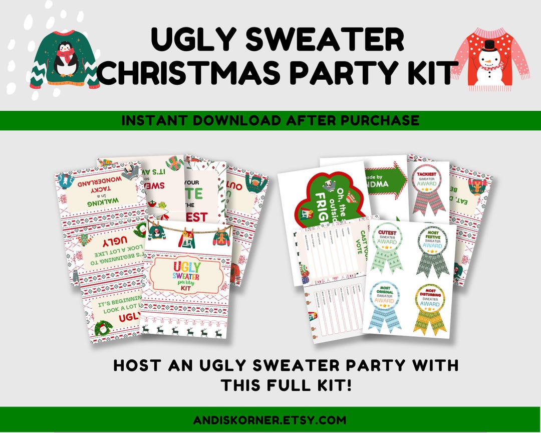 Ugly Sweater Party Kit | Christmas Ugly Sweater Party | Ugly Sweater ...