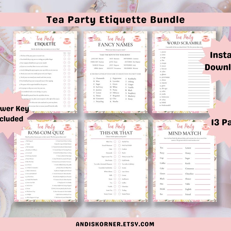 Tea Party Etiquette Game - Etsy