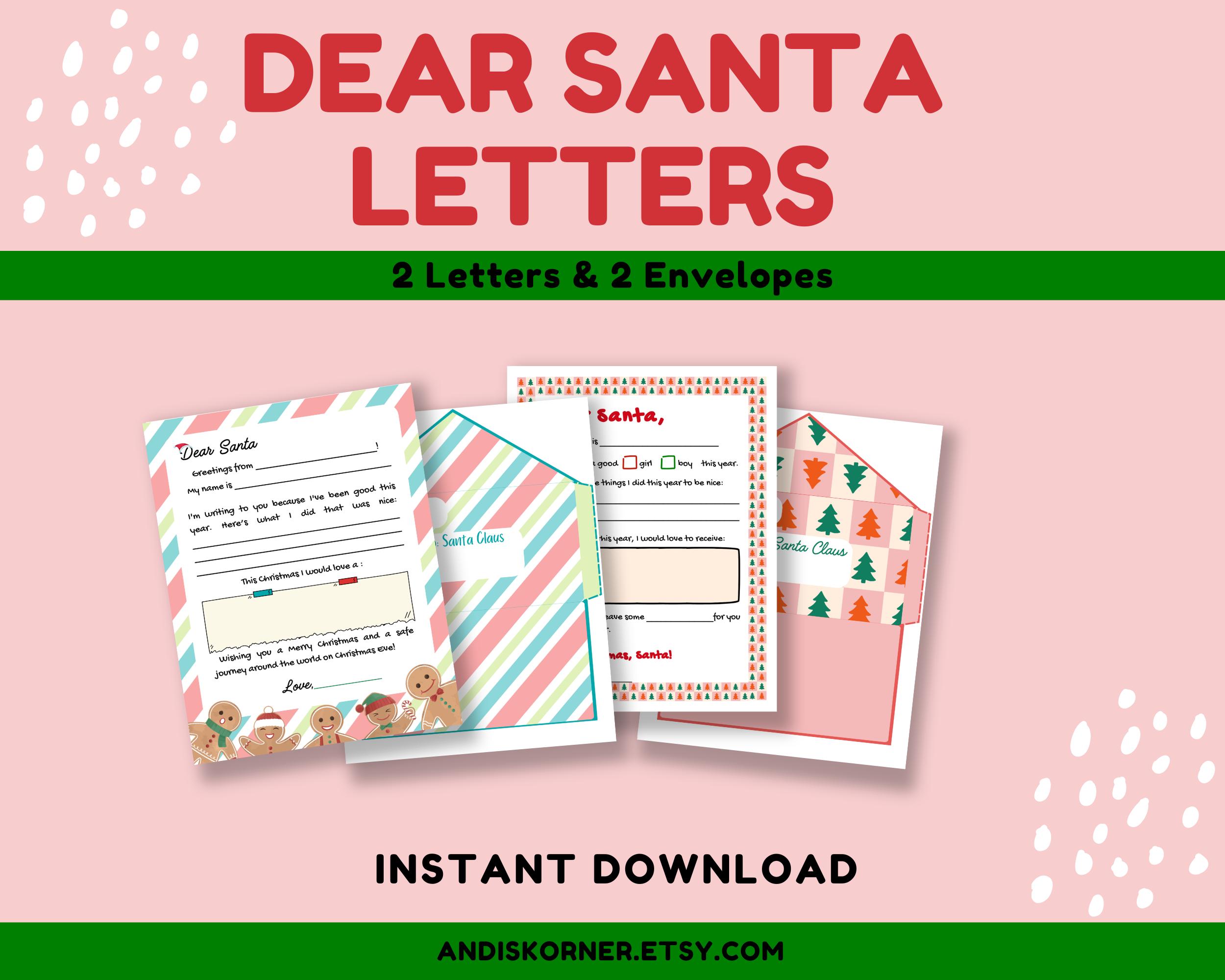 Santa Letter Package Template | Printable Christmas Letter | Kids Letter to Santa | Dear Santa ...