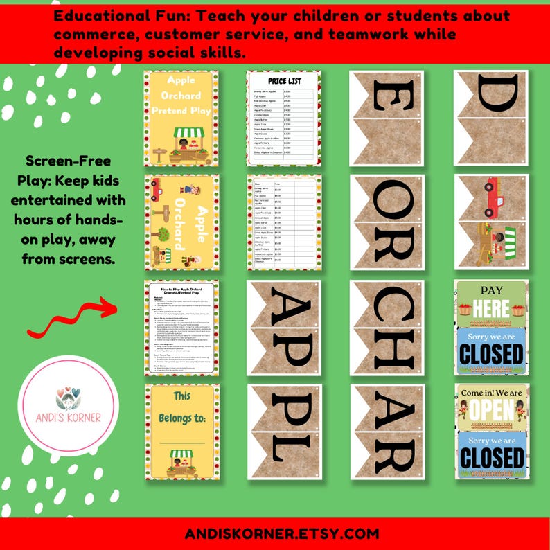 Apple Orchard Pretend Play Center | Pretend Play | Classroom Dramatic ...
