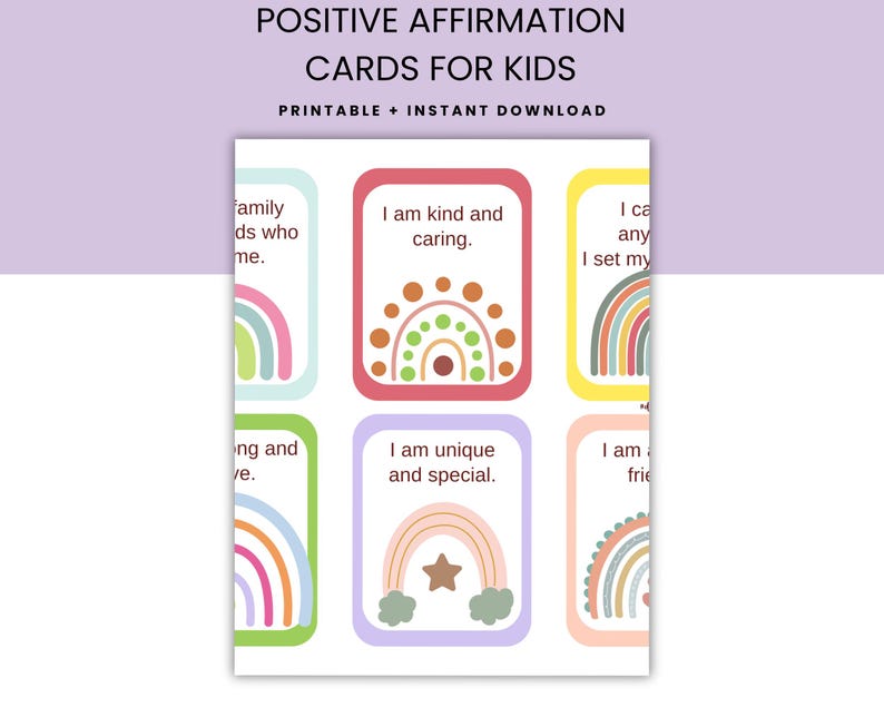 Kids Affirmation Cards | Printable Children's Positive Affirmation ...
