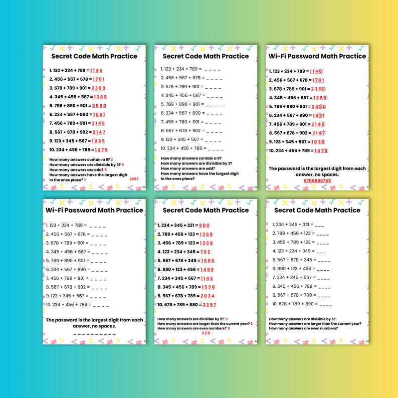 Summer Math Fun Pack Printable Worksheets for Kids Stay Sharp This ...