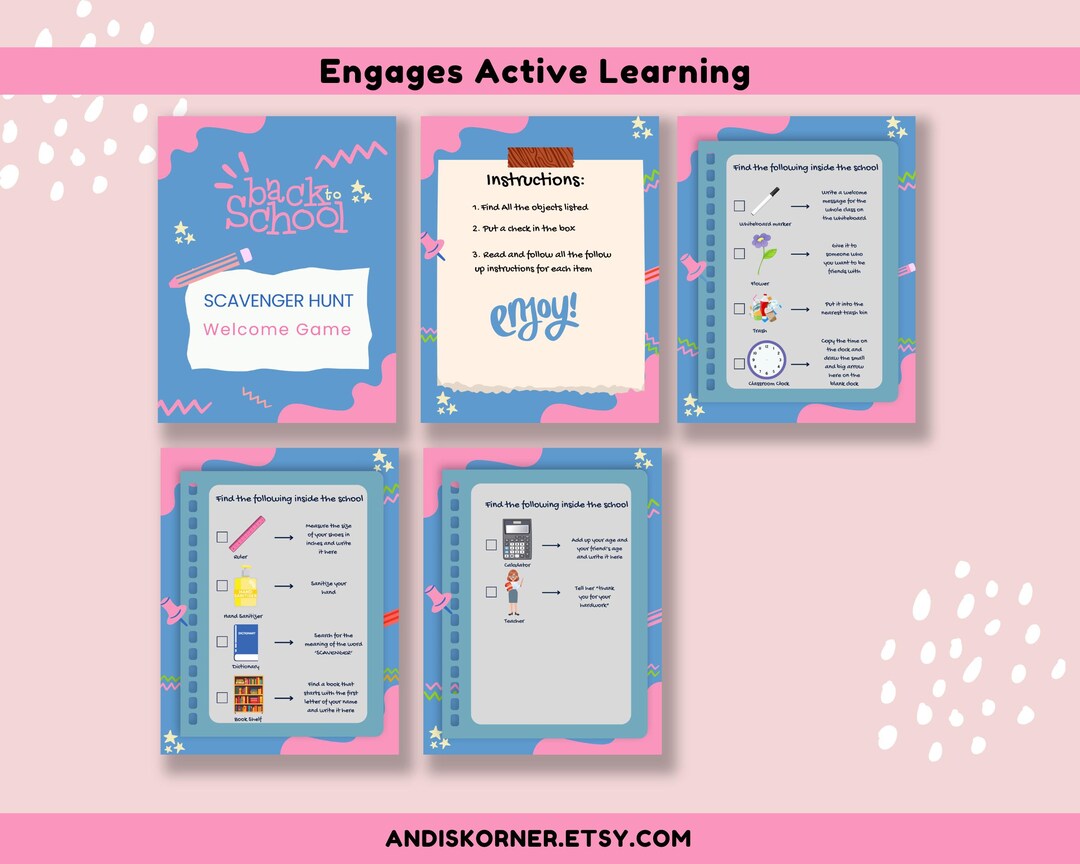 Back to School Scavenger Hunt for Kids | Back to School Scavenger Hunt ...