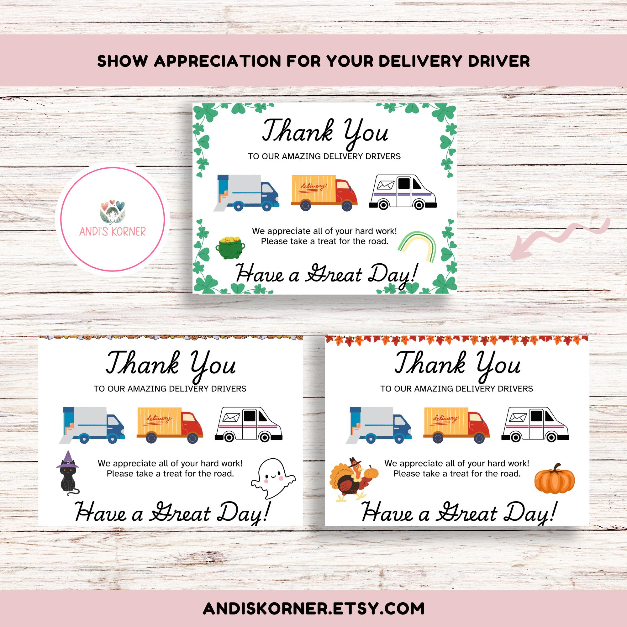 Delivery Driver Sign, Thank You Snack Sign, Personalized Porch Decor ...