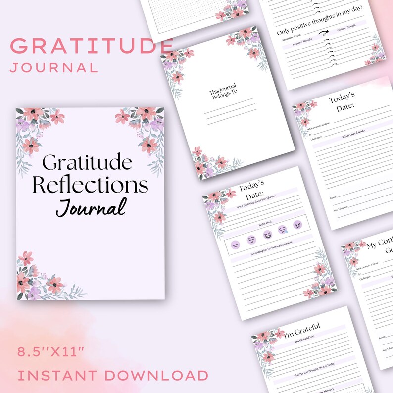 Printable Gratitude Journal - Cultivate Self-love With Daily Gratitude ...