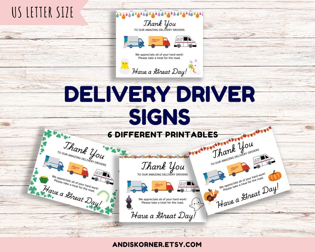 Delivery Driver Sign, Thank You Snack Sign, Personalized Porch Decor ...