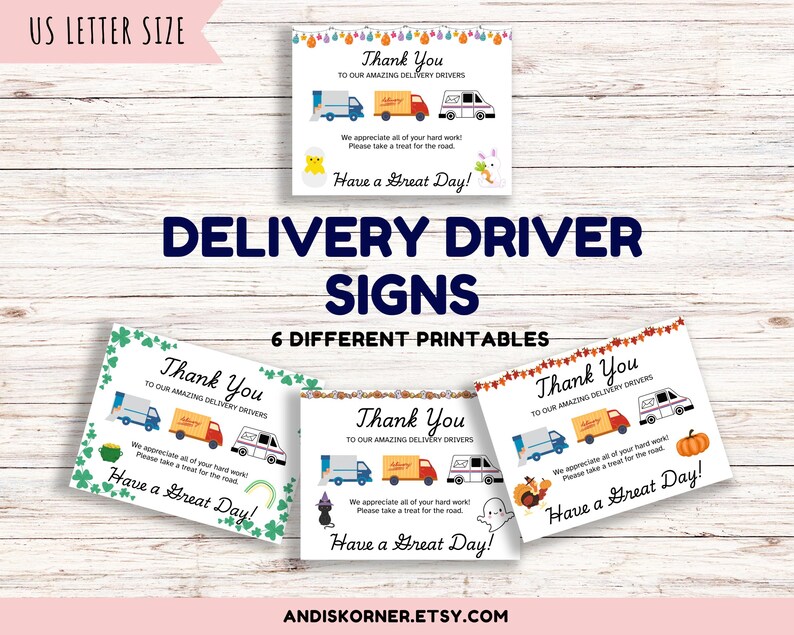 Delivery Driver Sign, Thank You Snack Sign, Personalized Porch Decor ...