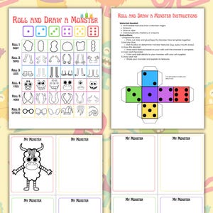 Roll A Monster | Monster Game | Draw a Picture | Roll a Dice Game ...