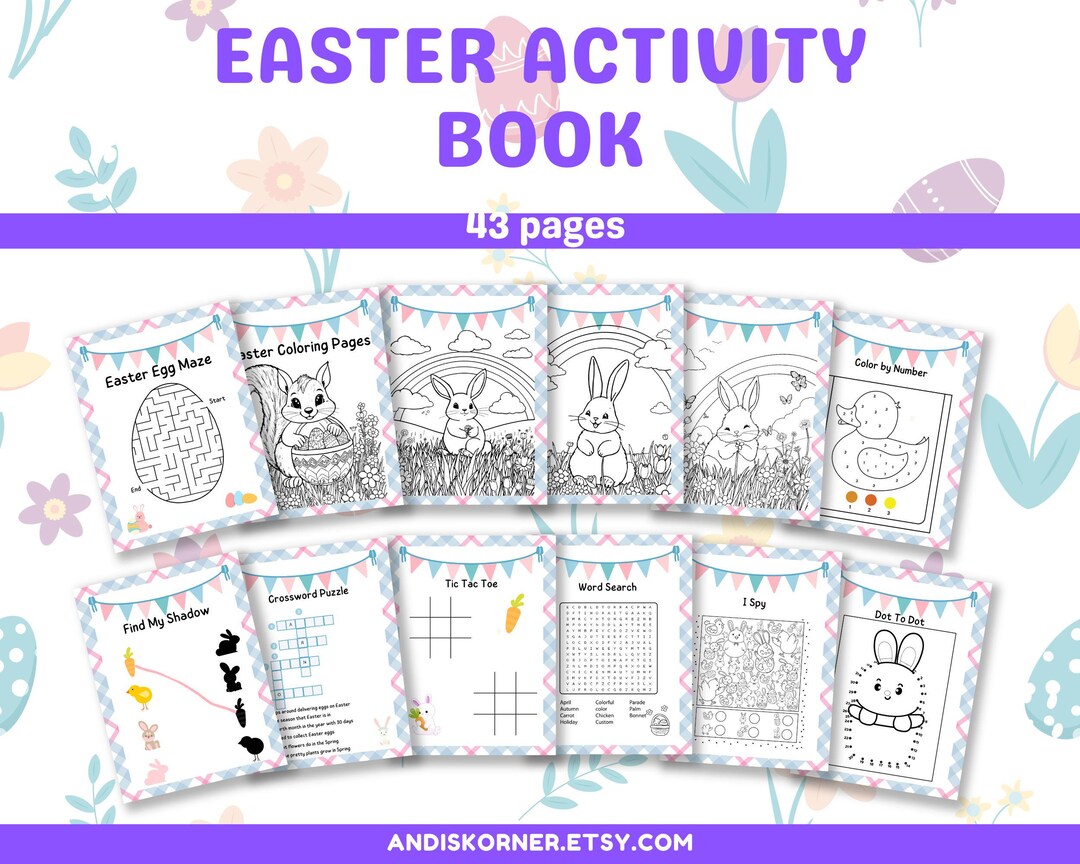 Easter Activity Book for Kids | Printable Easter Games and Coloring ...