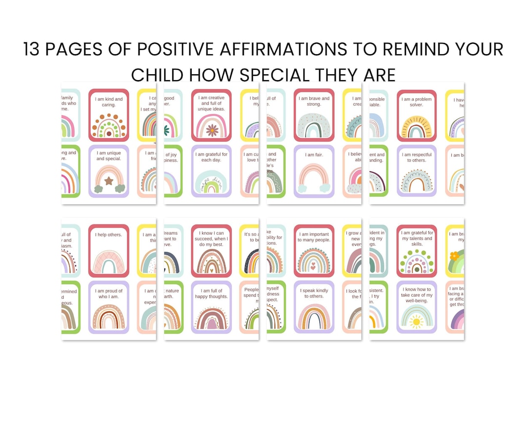 Kids Affirmation Cards | Printable Children's Positive Affirmation ...