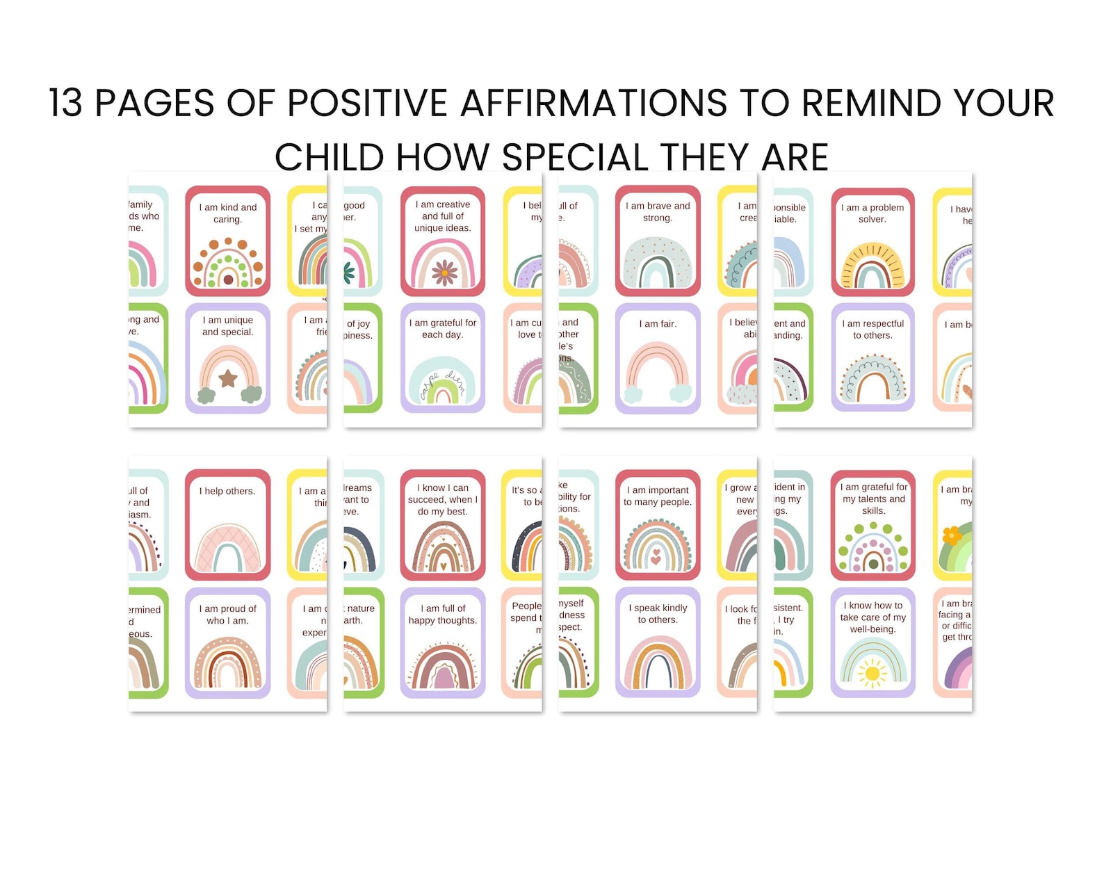 Kids Affirmation Cards | Printable Children's Positive Affirmation ...