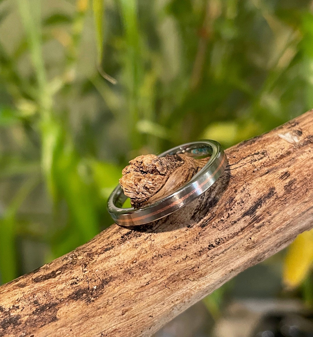 Comfort Fit Titanium Copper Ring, Wedding Band, Satin Finish - Etsy