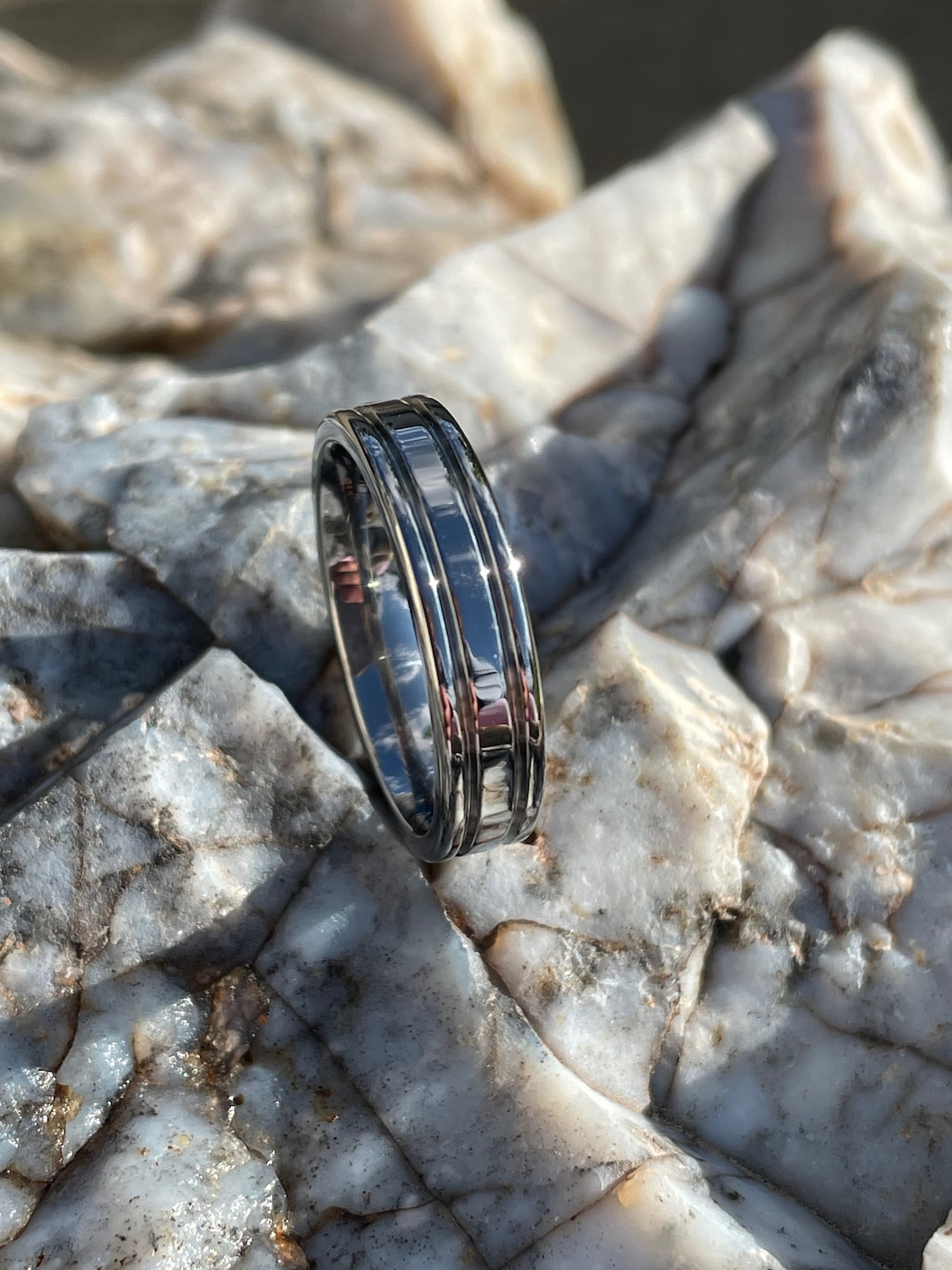 Polished Titanium Ring, Wedding Band, Mirror Finish, Mens, Ladies - Etsy