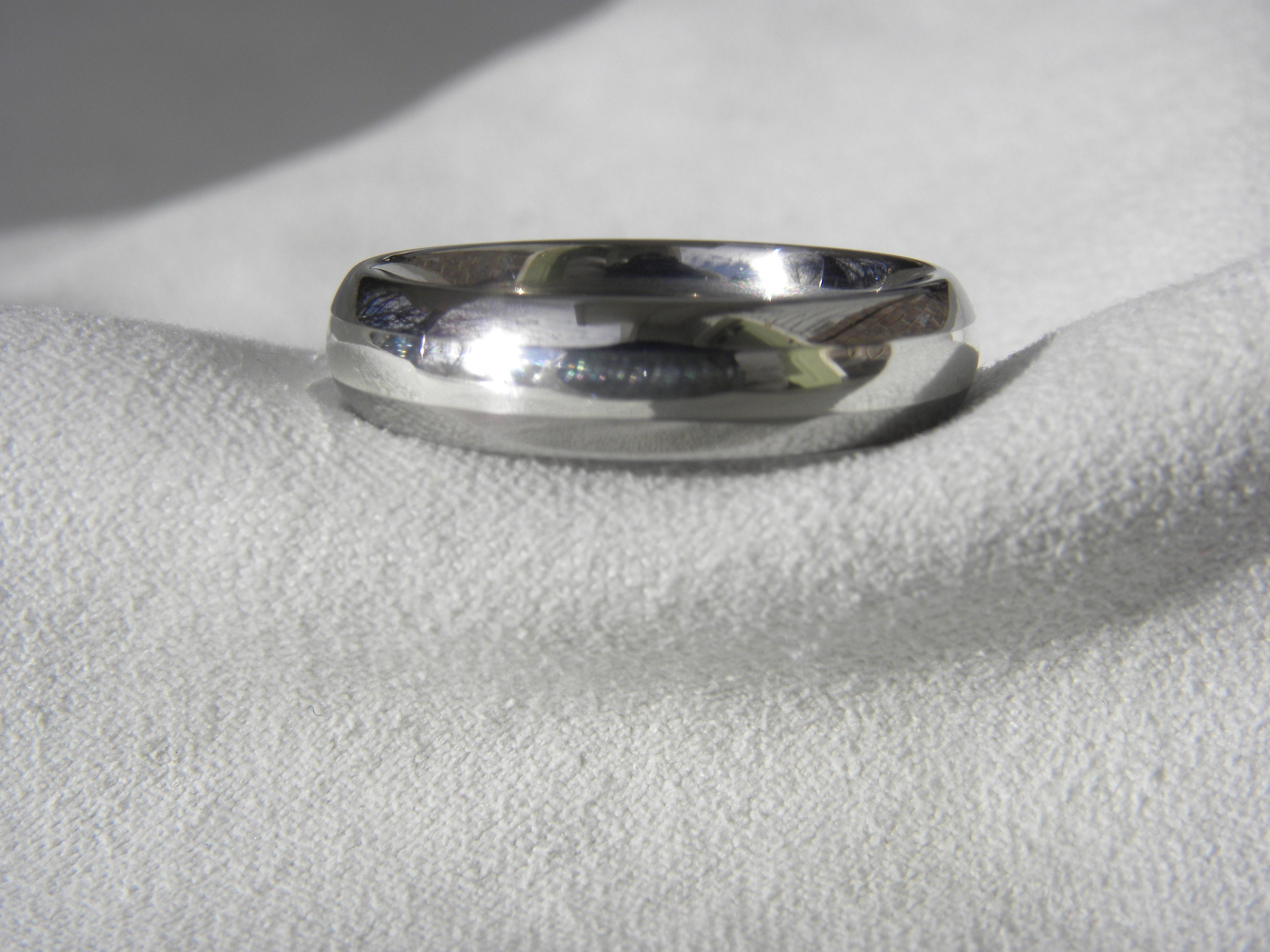Titanium Silver Ring Polish Finish Wedding Band | Etsy