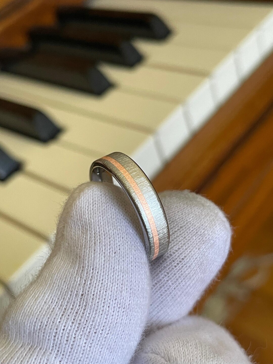 Titanium Ring With Copper Inlay Band (size 8 1/4, 5mm) - Etsy