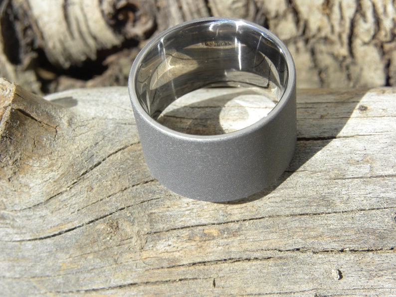 Big and Bold Titanium Band, Sandblasted Finish, Ring at 10-15mm Widths ...