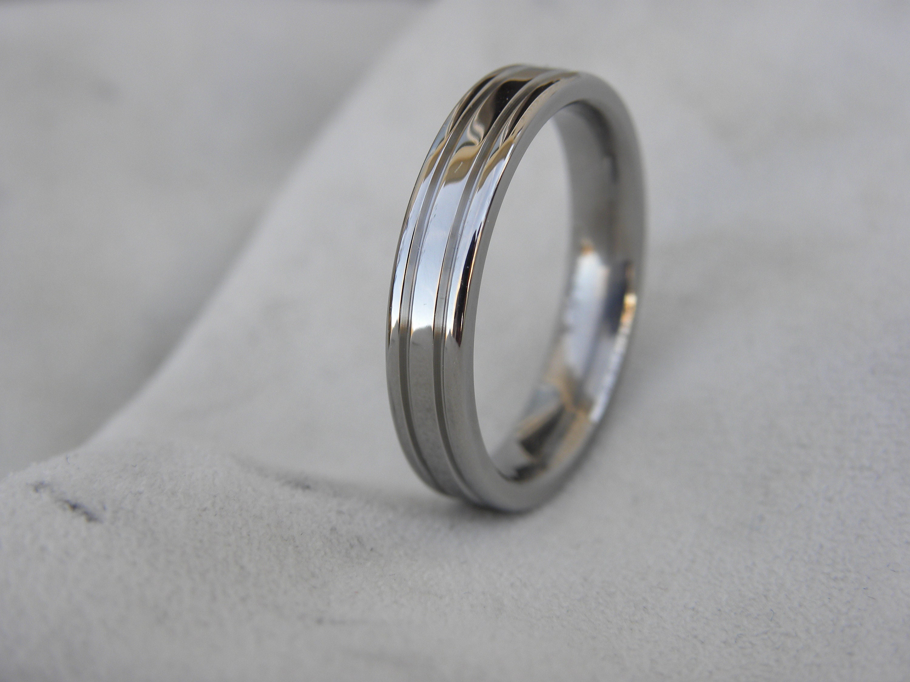 Polished Titanium Ring Wedding Band Mirror Finish Mens | Etsy