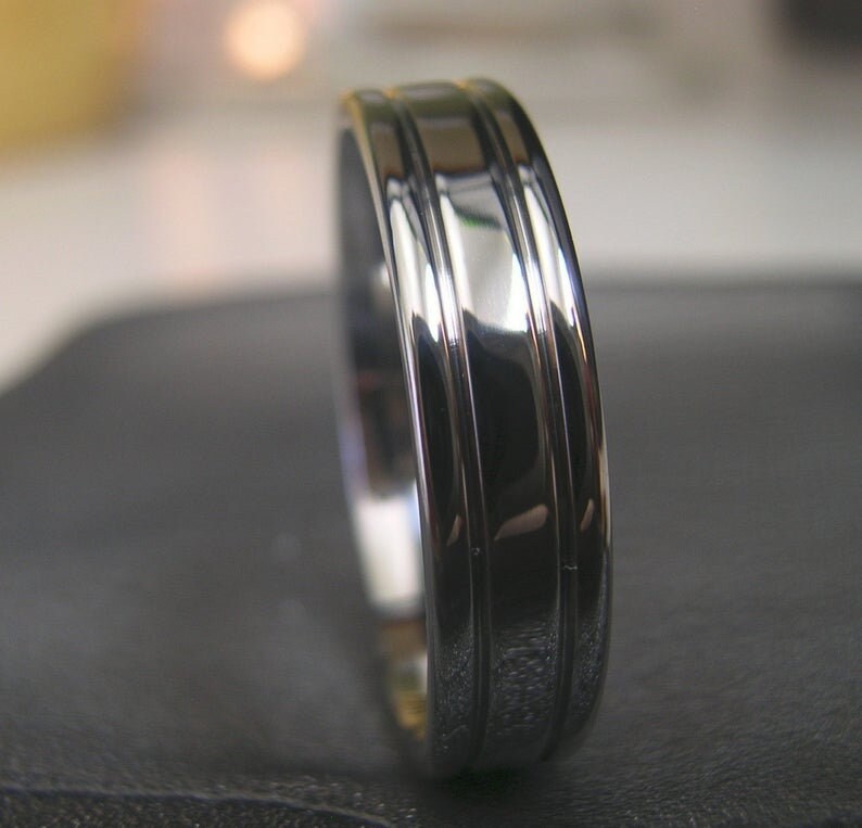 Polished Titanium Ring, Wedding Band, Mirror Finish, Mens, Ladies - Etsy