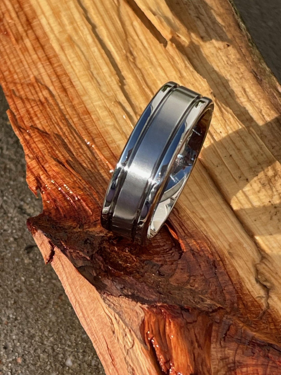 Mens Wedding Band, Comfort Fit, Solid Titanium Ring - Etsy