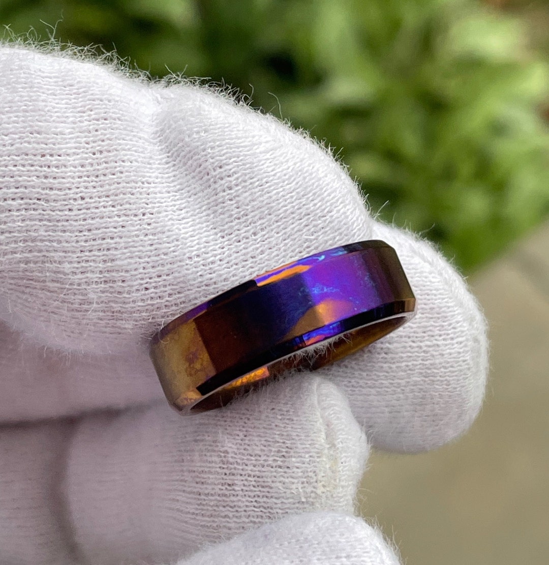 Heat Treated/colored Titanium Ring, 7mm, US Size 9.75 - Etsy