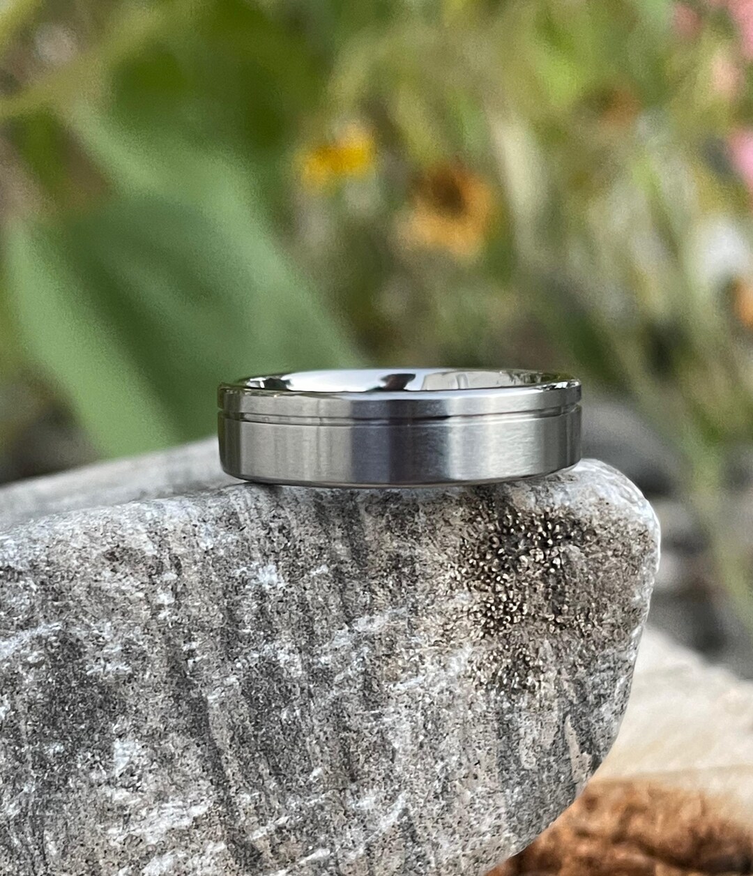 Mens Comfort Fit Ring, Solid Titanium Band, Wedding, Anniversary - Etsy