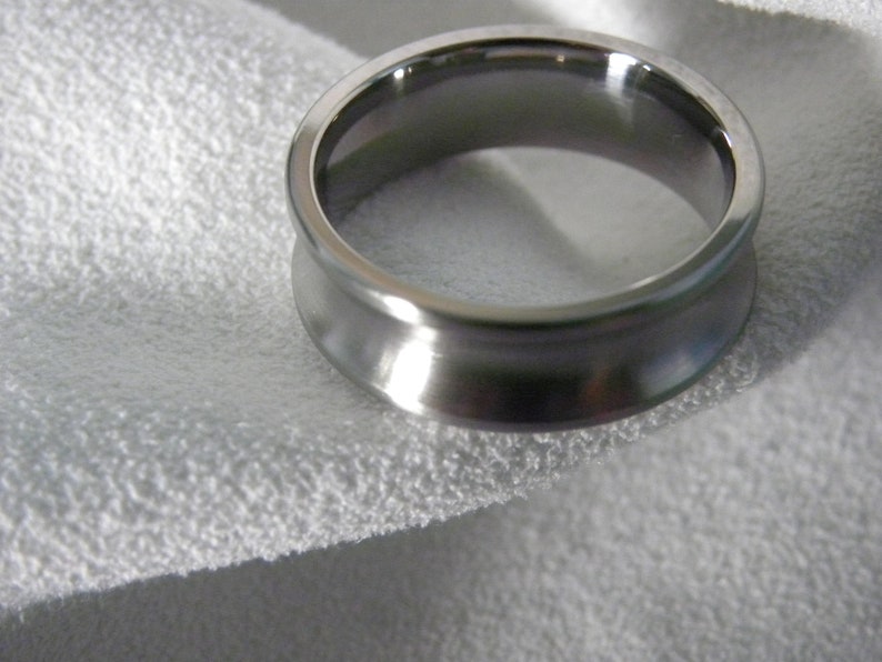 Concave Cut Titanium Ring Wedding Band Satin Finish - Etsy