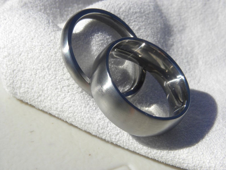 Matching Ring SET Titanium Rings Satin Finish His Hers - Etsy