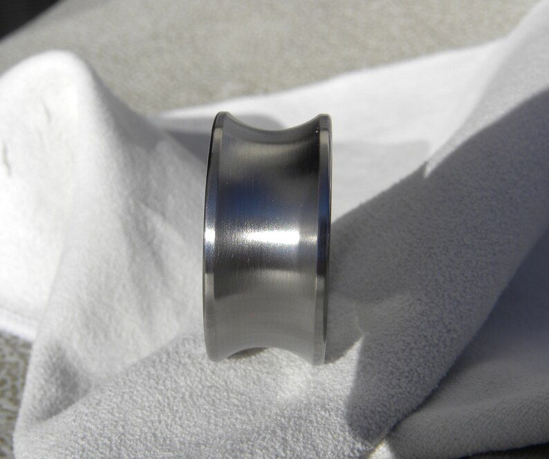 Concave Cut Titanium Ring Wedding Band Satin Finish - Etsy