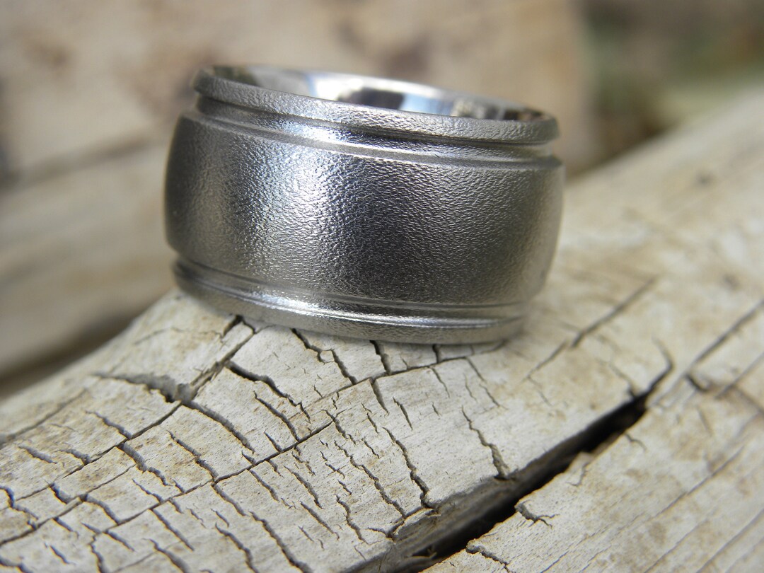 Big Titanium Ring Wedding Band Durable Burnished Finish - Etsy