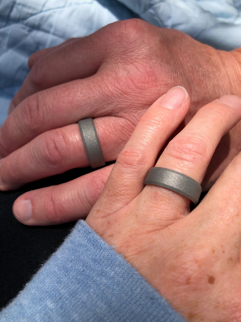 Sandblasted Titanium Bevel Edge Ring Polished Comfort Fit - Etsy