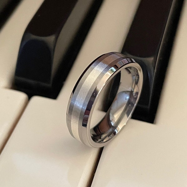 Beveled Edge Matte Wedding Ring - Etsy