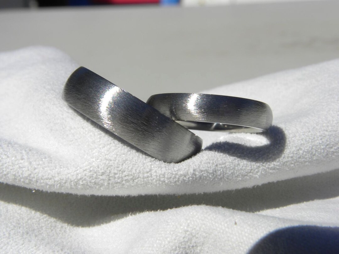 Matching Rings Ring Set Titanium Wedding Bands Stone Finish - Etsy