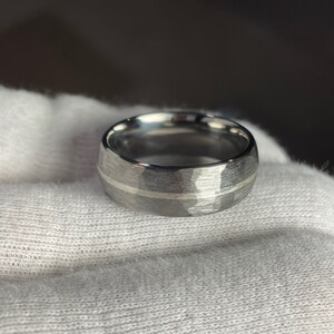 Titanium Silver Modern Ring, Wedding Band, Rugged Brush Finish - Etsy