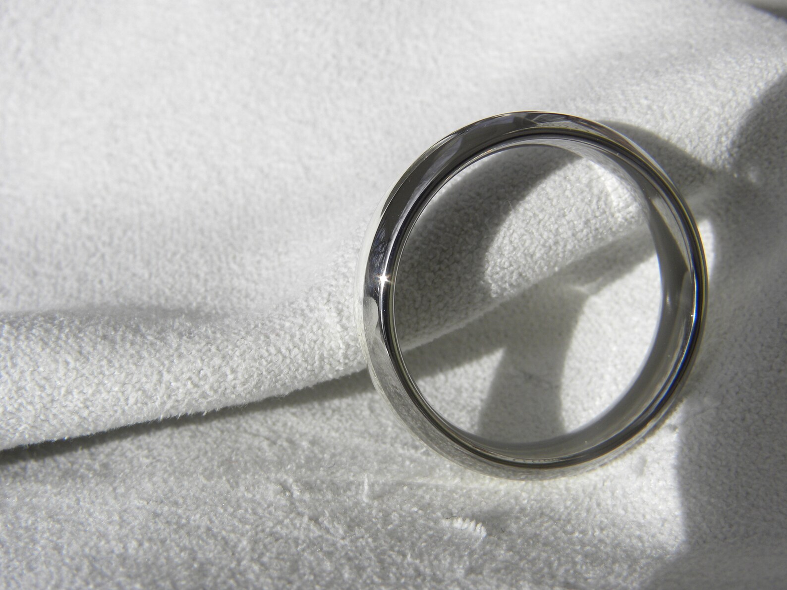 Titanium Silver Ring Polish Finish Wedding Band Ladies - Etsy