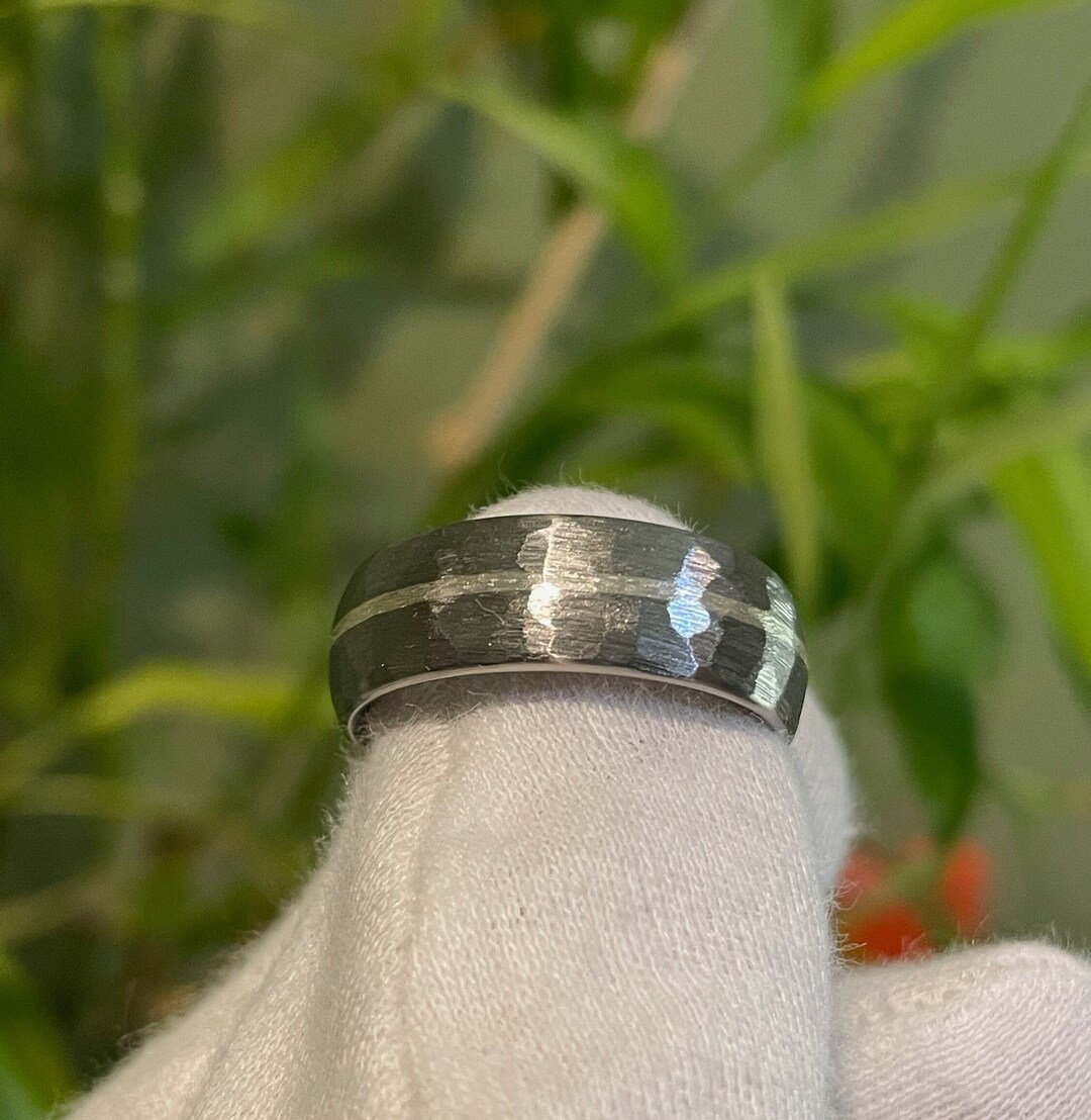 Titanium Silver Modern Ring, Wedding Band, Rugged Brush Finish - Etsy