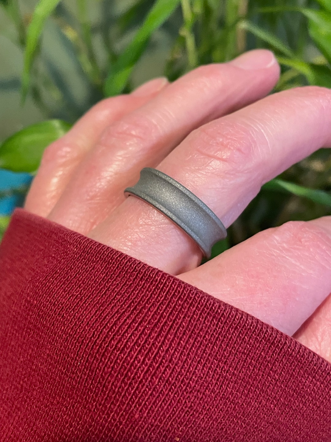 Size 10 Ring, Concave Cut Titanium Band, Sandblasted, 7mm Width - Etsy