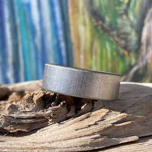 Unique Titanium Ring - Wedding Band, Combination Light Frost/dark ...
