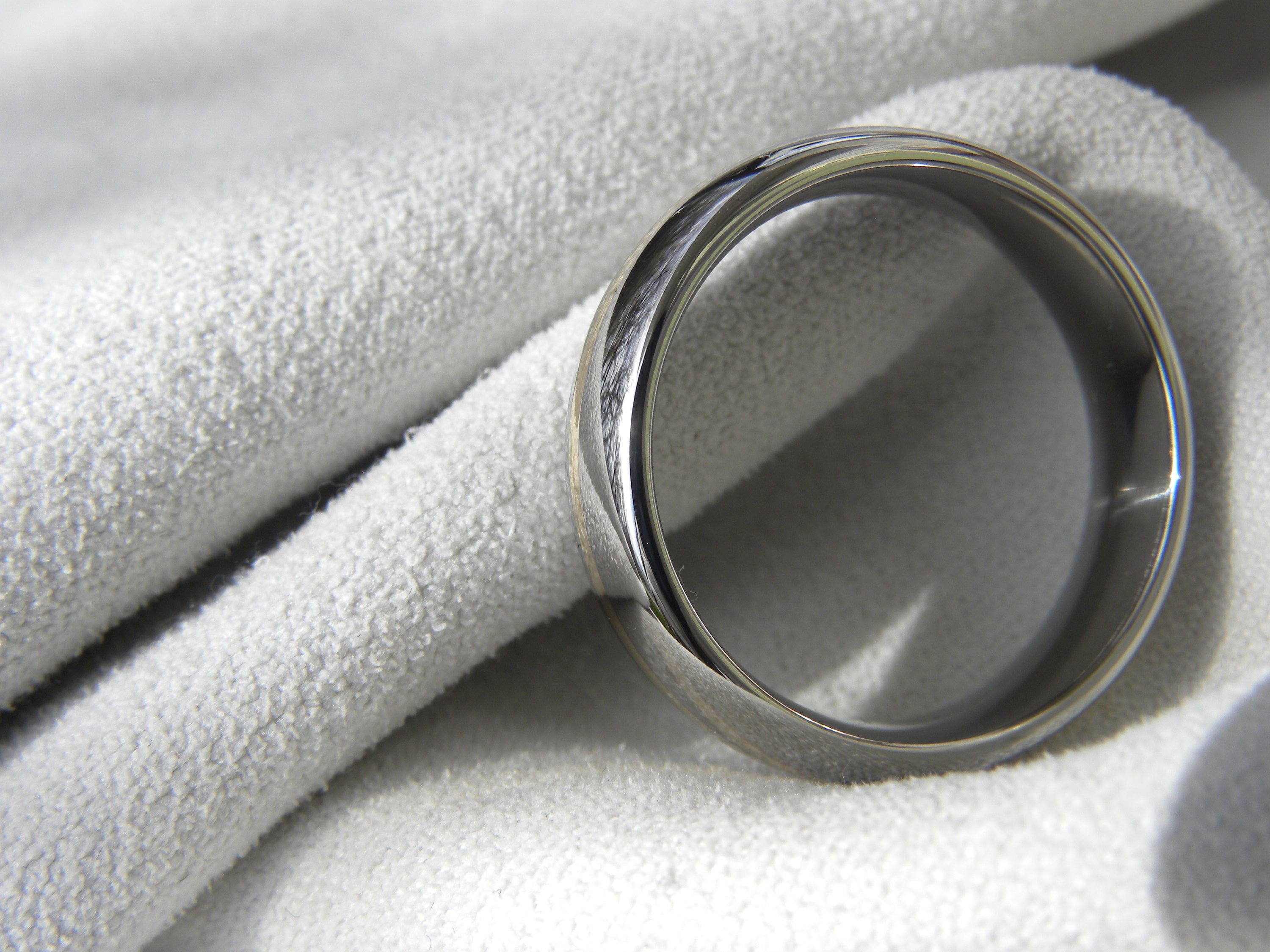 Shiny Wedding Band Ring Titanium with Yellow Gold Inlay | Etsy