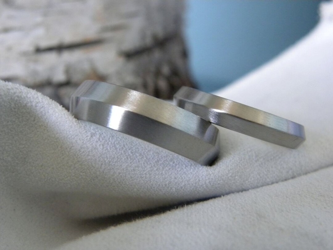 Titanium Ring SET Knife Edge Bands Satin Finish Rings - Etsy